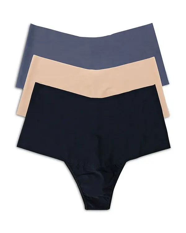 Hanky Panky Breathe Hirse Thongs, Set Of 3 - Granite