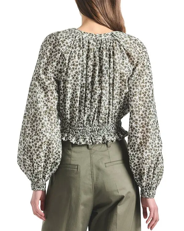 Derek Lam 10 Crosby Charlee Printed Cotton Silk Blend Top