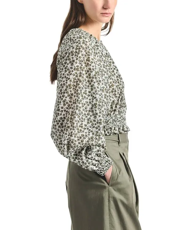 Derek Lam 10 Crosby Charlee Printed Cotton Silk Blend Top
