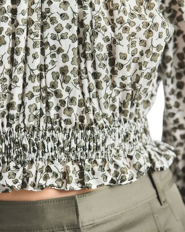 Derek Lam 10 Crosby Charlee Printed Cotton Silk Blend Top