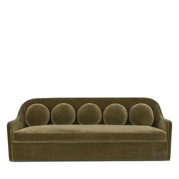 MOE'S HOME COLLECTION Rialto Faux Mohair Sofa - Dark Green