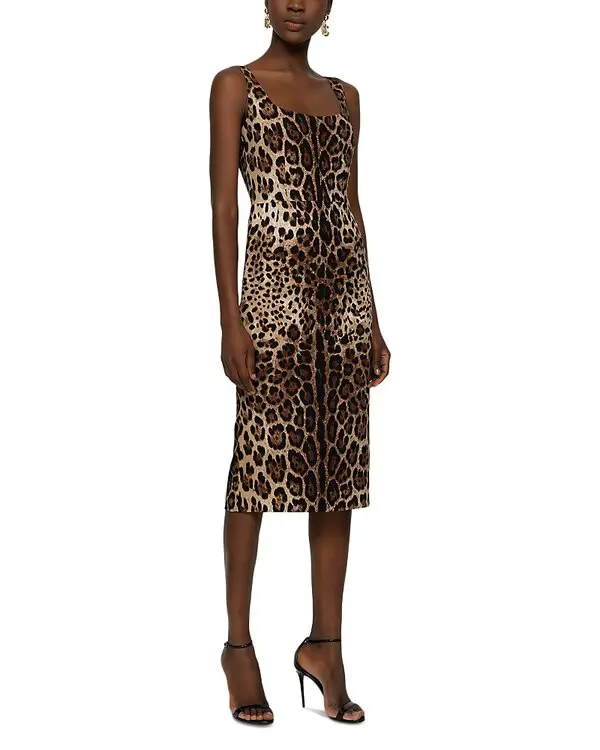 Dolce & Gabbana Print Charmeuse Dress - Leopard