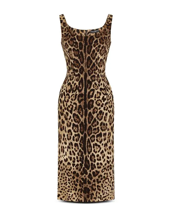 Dolce & Gabbana Print Charmeuse Midi Dress