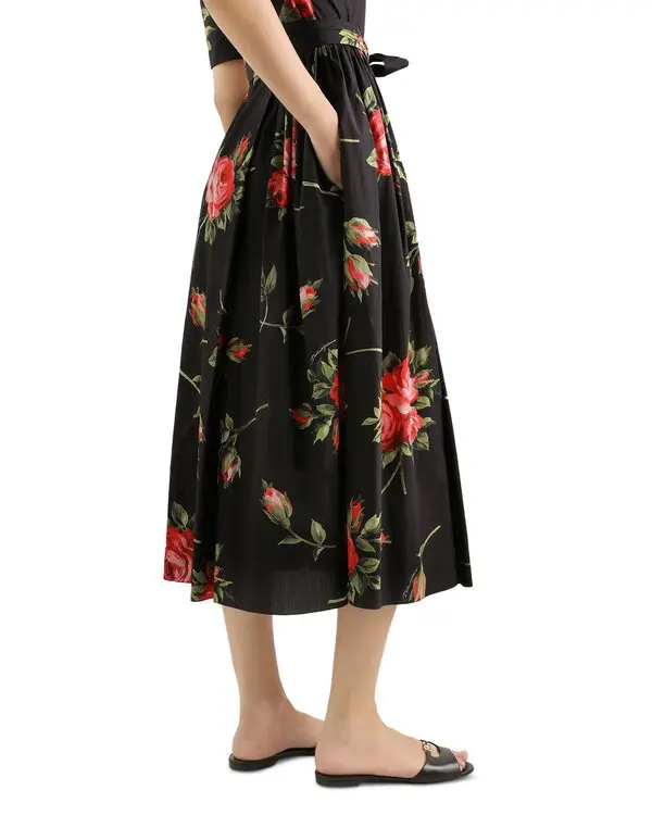 Dolce & Gabbana Rose Bouquet Print Shirt Dress - Black Print