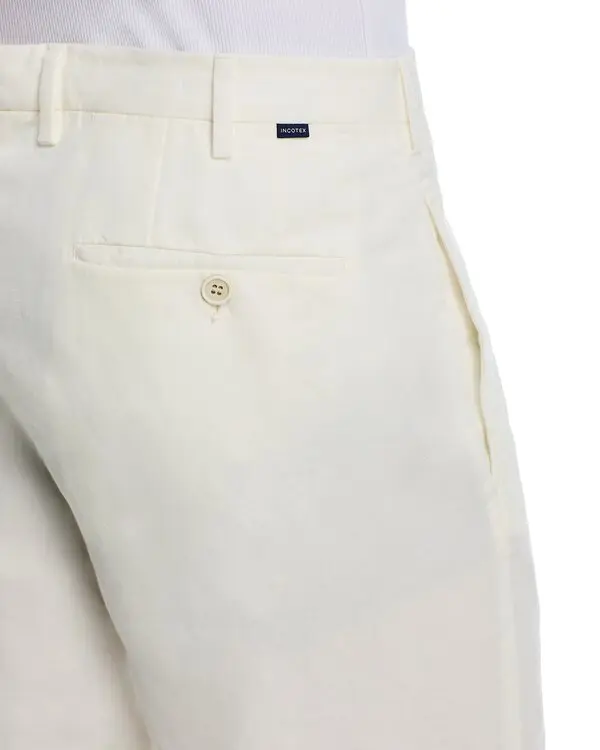 SLOWEAR Incotex Linen & Cotton Garment-dyed Chino Shorts - White