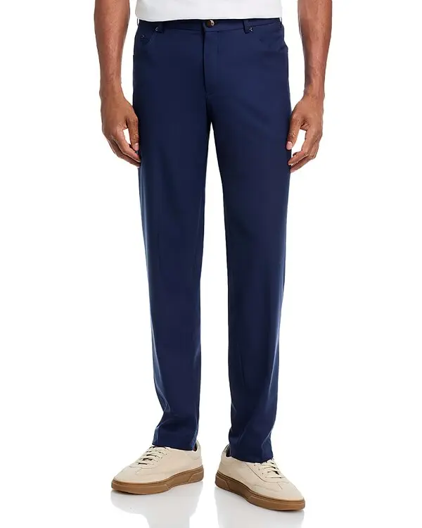 PT TORINO Wool Serge 160's Slim Fit Five Pocket Pants - Blue
