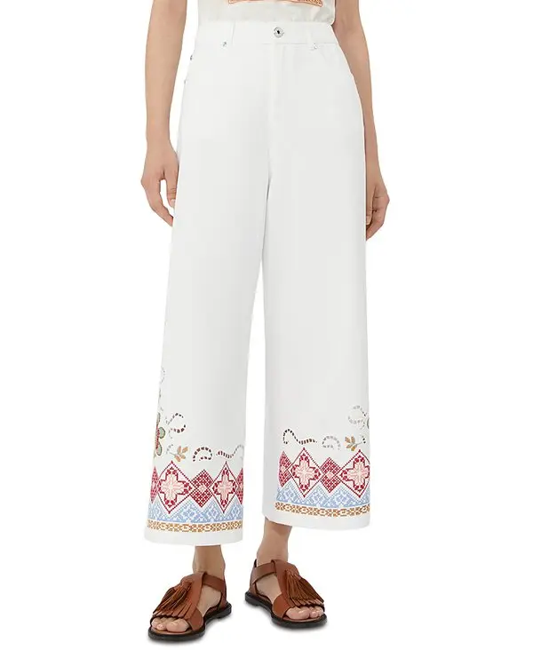 Max Mara Wide-leg Embroidered Pants