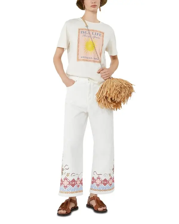 Max Mara Wide-leg Embroidered Pants