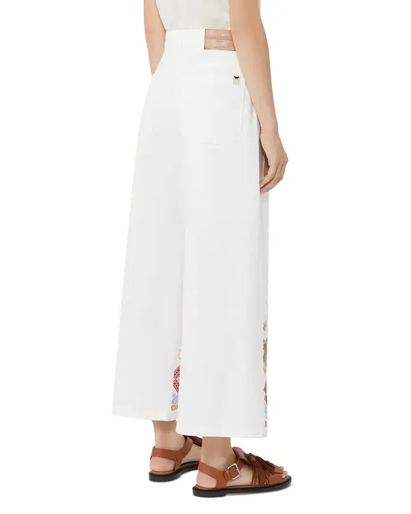 Max Mara Wide-leg Embroidered Pants