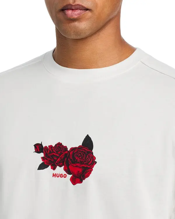 Hugo Domans Oversized Fit Floral Logo T-shirt