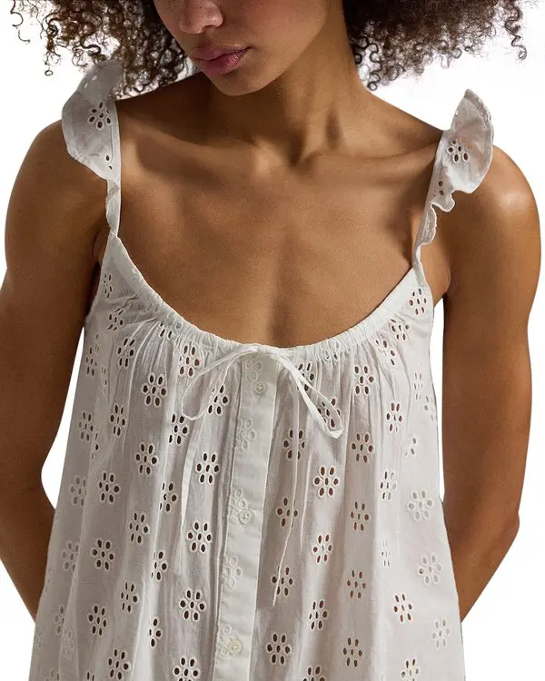 Polo Ralph Lauren Eyelet Cami Slip Dress - White Cloud