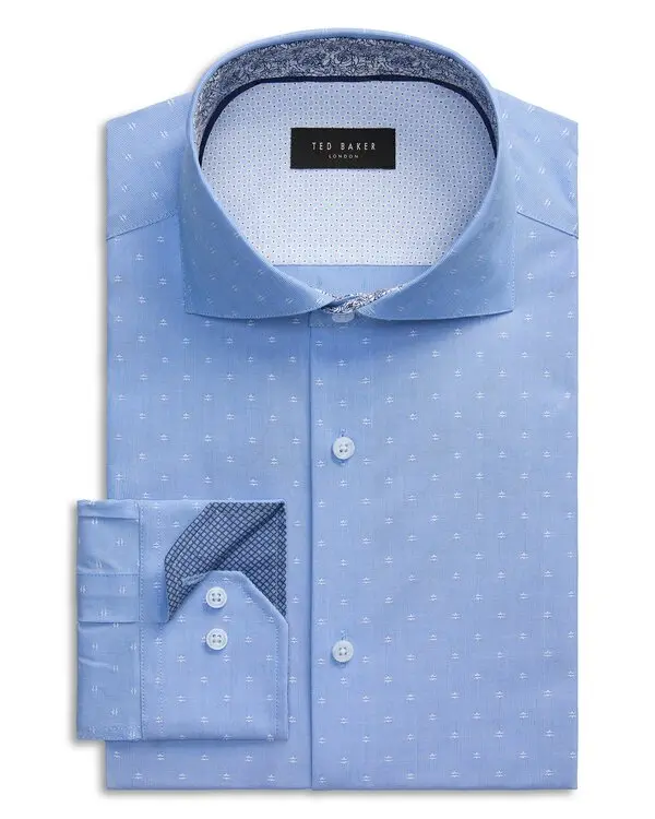 Ted Baker London Nantucket Spread Collar Slim Fit Premium Stretch Dress Shirt - Blue