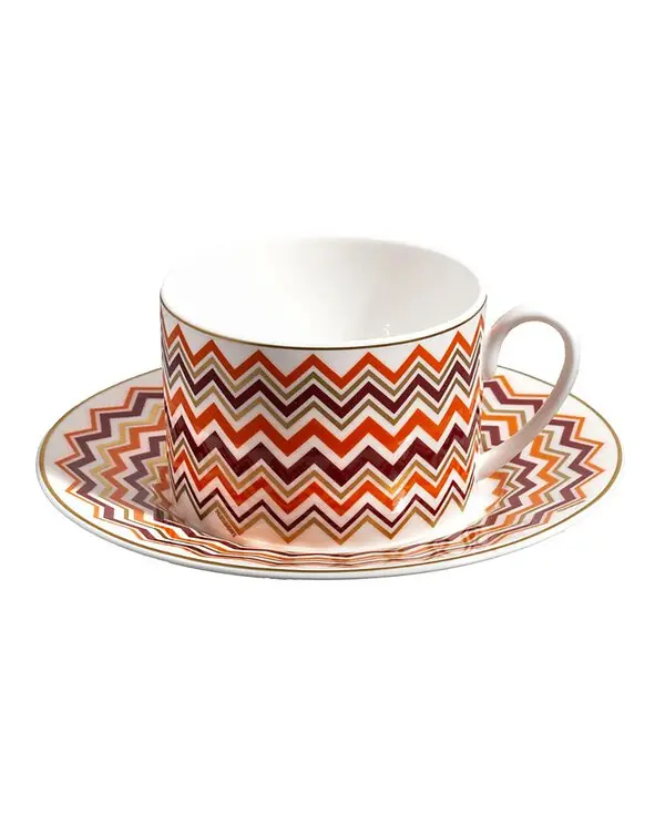 Missoni Iconic Tea Cup & Saucer, Set Of 2 - Multicolor