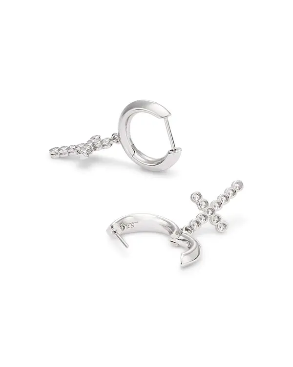 Kendra Scott Cross Crystal Huggie Earrings
