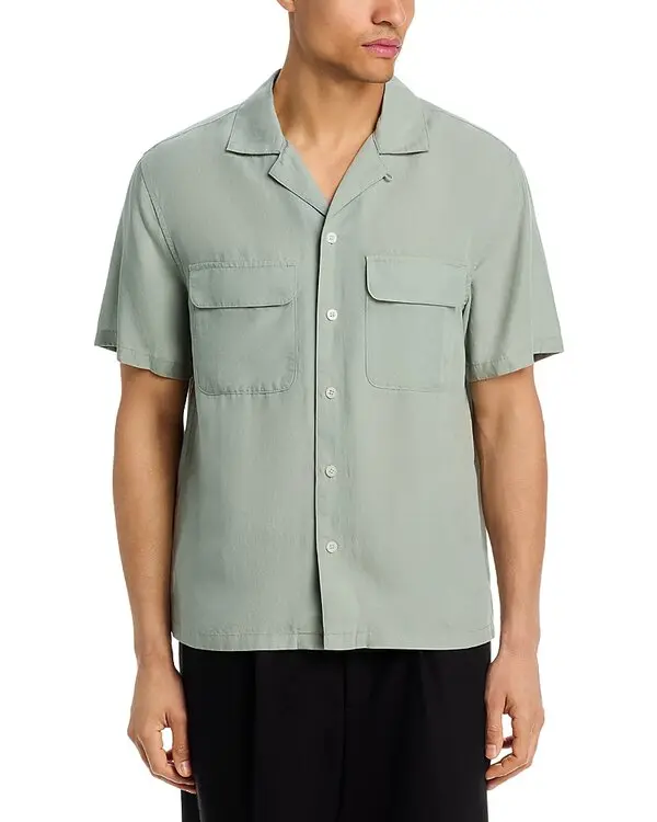 Madewell Tencel Blend Short Sleeve Shirt - Frosted Cement