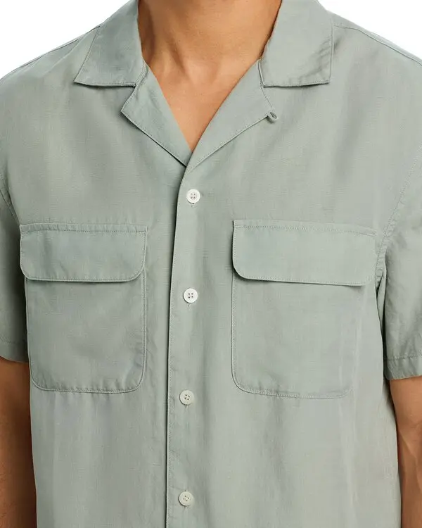 Madewell Tencel Blend Short Sleeve Shirt - Frosted Cement