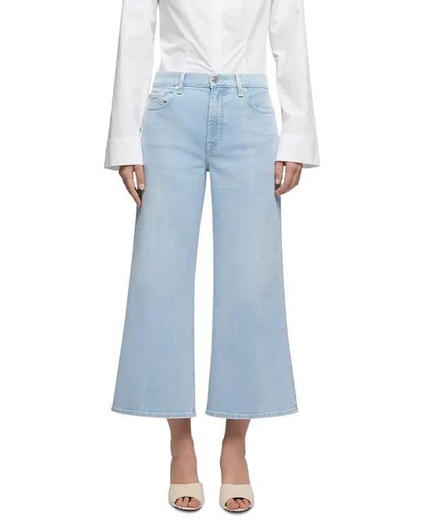 7 For All Mankind Petites Lotta Wide Ankle Jeans - Dewdrop