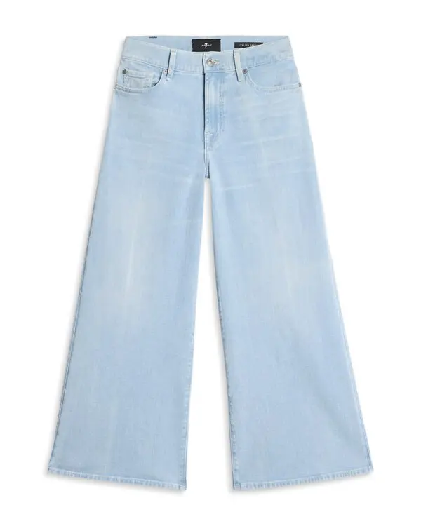 7 For All Mankind Petites Lotta Wide Ankle Jeans - Dewdrop