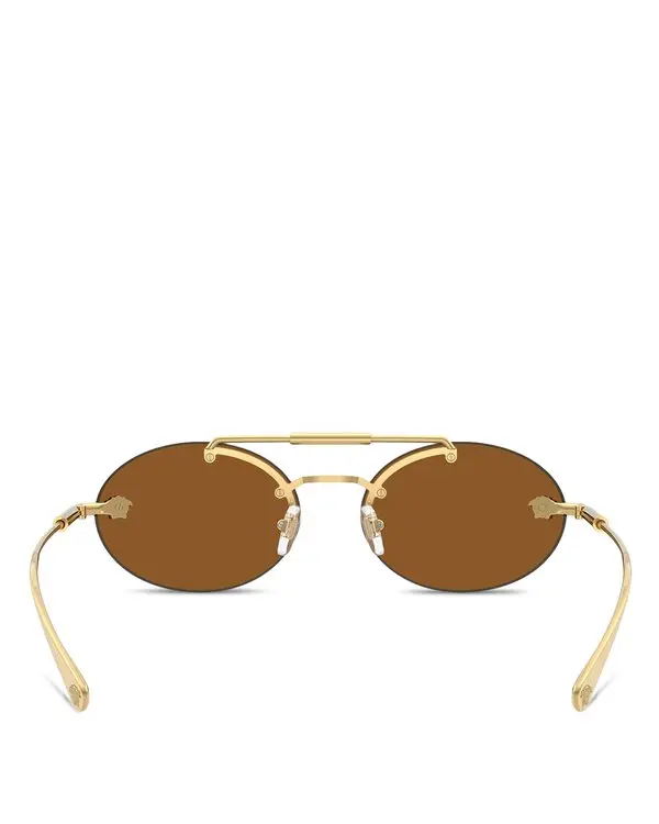 Versace Oval Sunglasses, 56mm - Gold