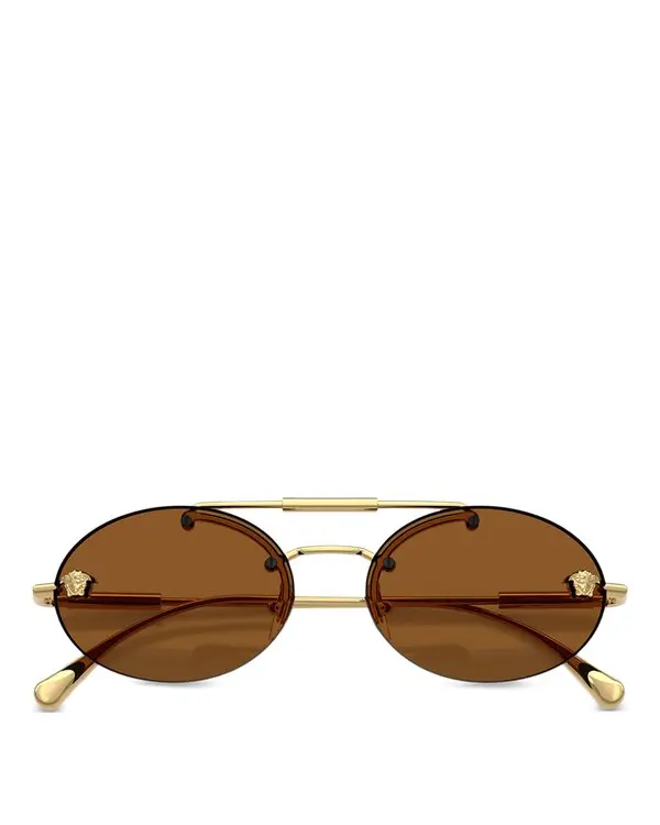 Versace Oval Sunglasses, 56mm - Gold