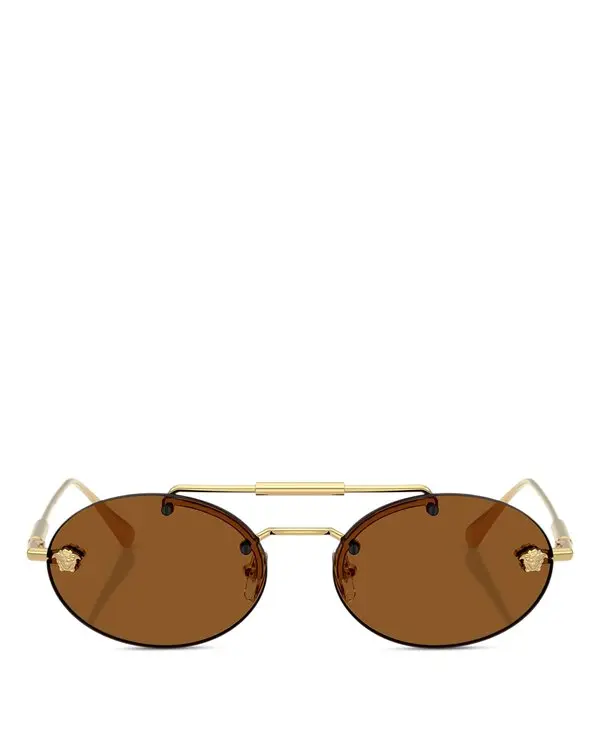 Versace Oval Sunglasses, 56mm - Gold