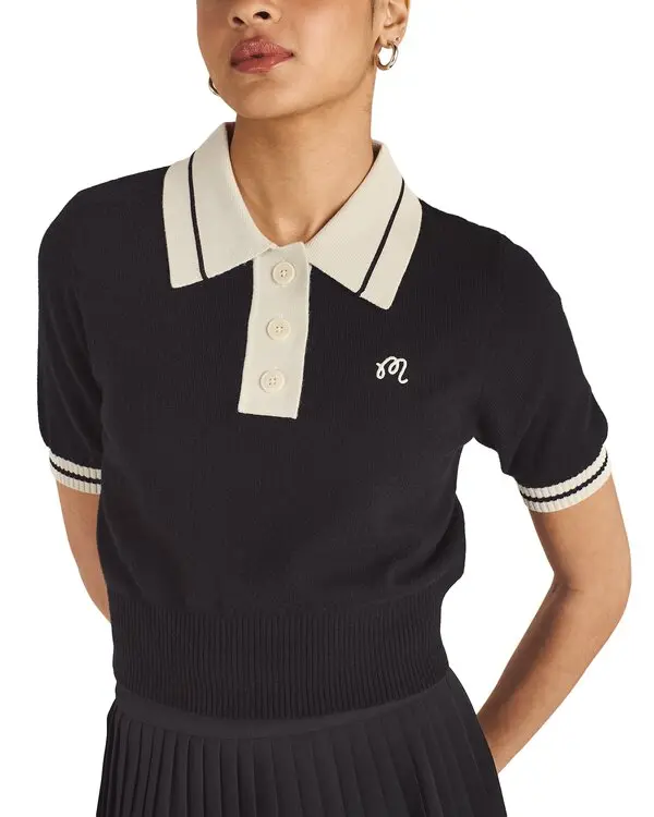 MALBON Mikayla Wool & Cashmere Knit Polo