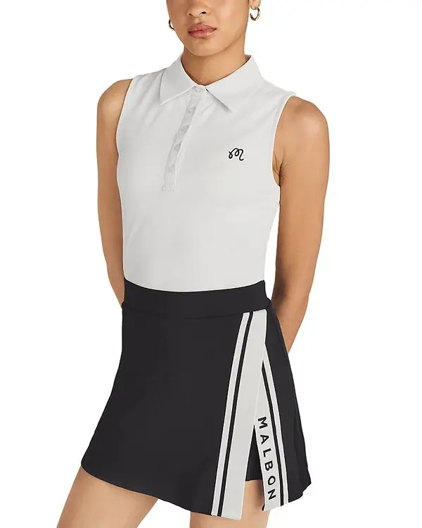 MALBON Claudia Sleeveless Polo - White/white
