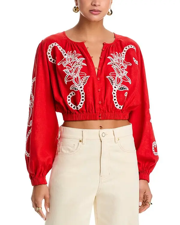 Farm Rio Richilieu Cropped Blouse