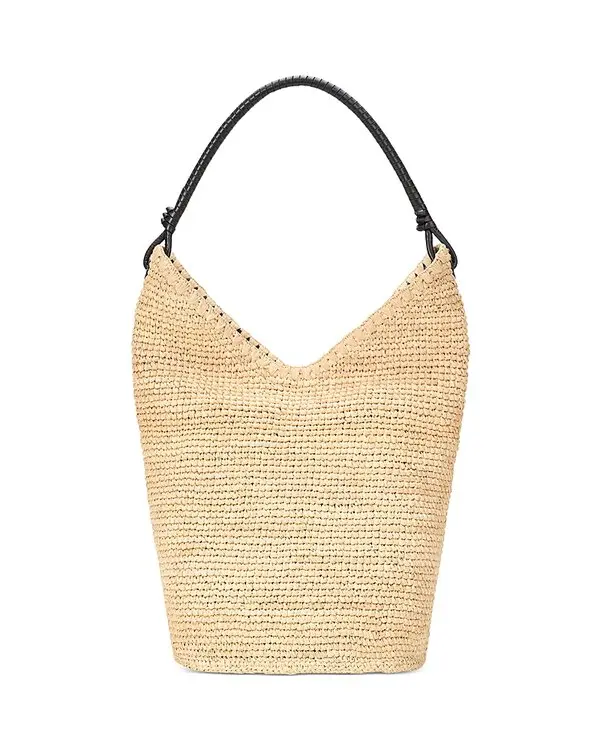 Staud Lani Large Raffia Bucket Bag - Natural
