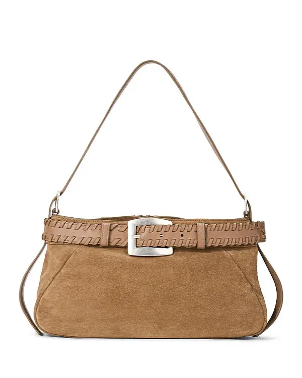 Staud Brooklyn Suede Shoulder Bag - Husk