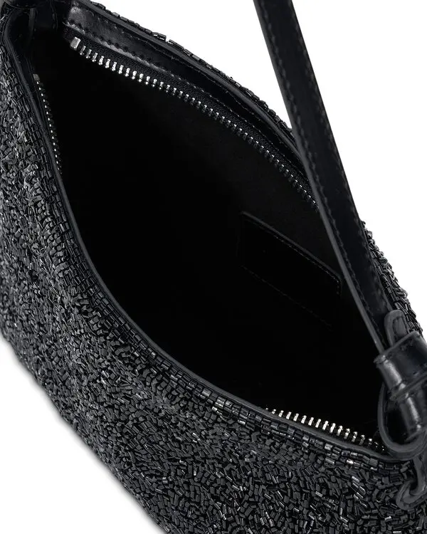 Staud Dani Mini Beaded Shoulder Bag - Black