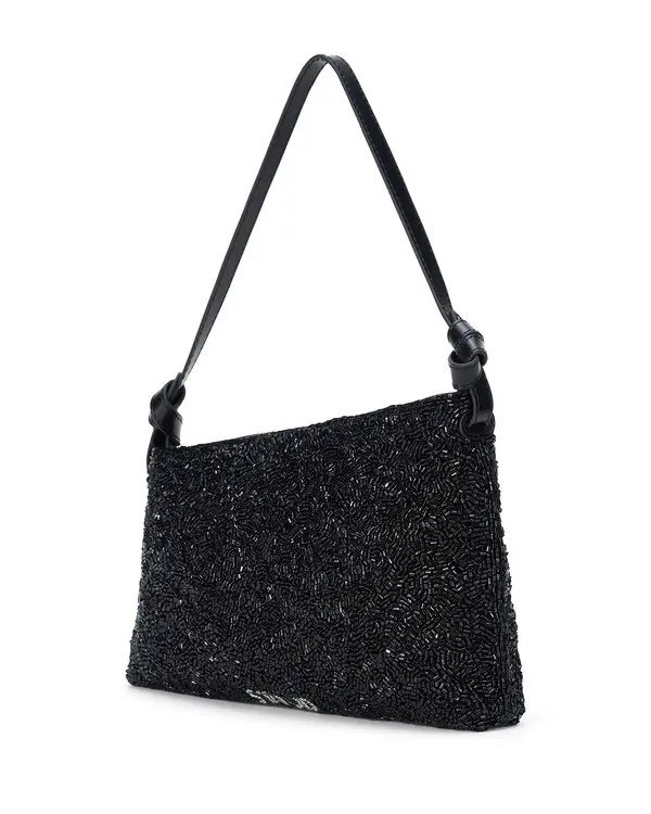Staud Dani Mini Beaded Shoulder Bag - Black