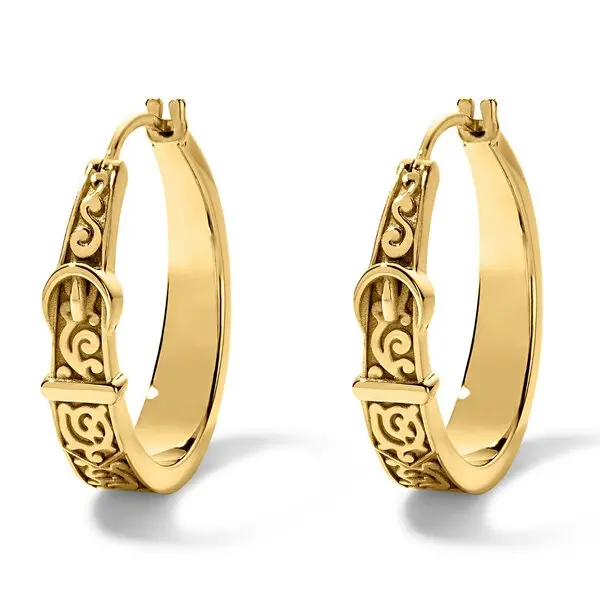 DÉCLARER Victorian Buckle Vermeil Hoop Earrings - Gold