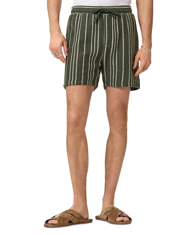 John Varvatos Everson Vertical Texture Shorts - Moss