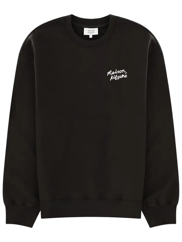 Maison Kitsuné Crewneck Sweatshirt With Embroidered Logo - Charcoal