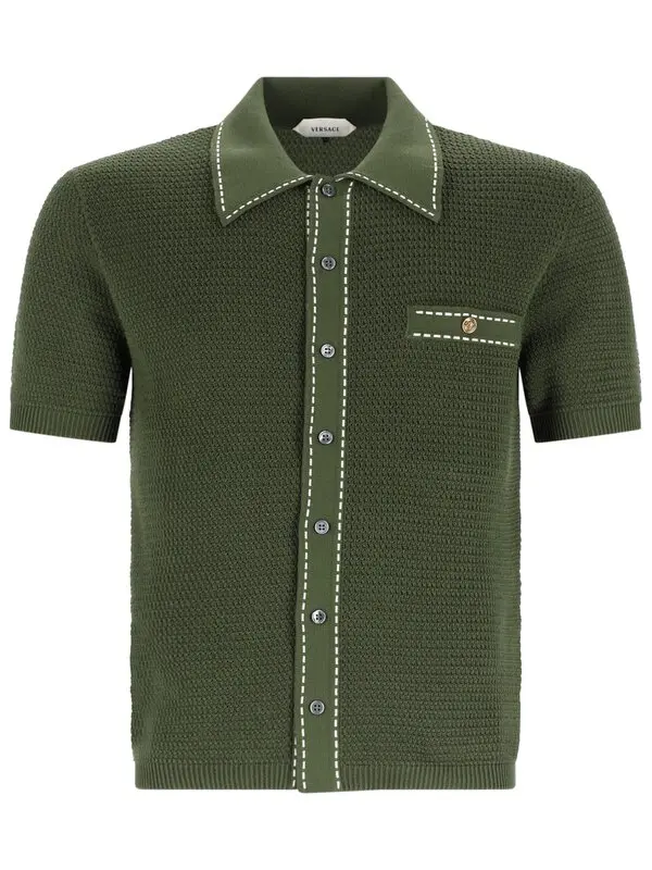 Versace Camicia In Maglia Di Cotone