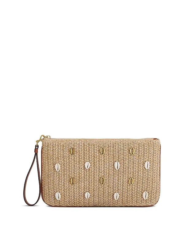Rebecca Minkoff Ashlee Small Seashell Raffia Wristlet