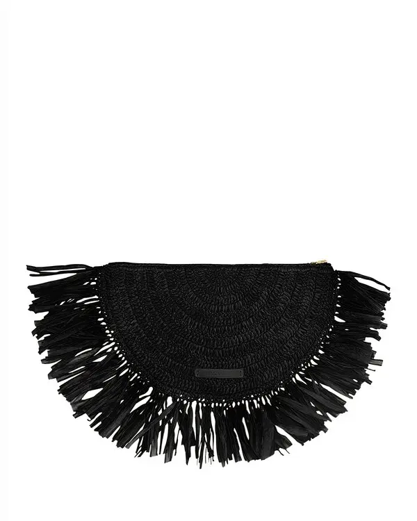 Rebecca Minkoff Lucia Small Raffia Clutch - Black