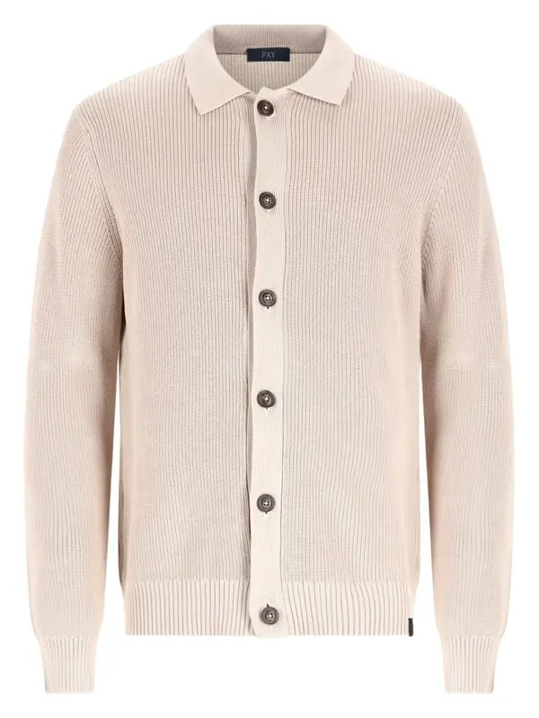 FAY Cotton Knit Cardigan - Beige