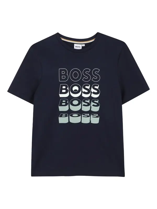 BOSS T-shirt Con Stampa Logo - Blue