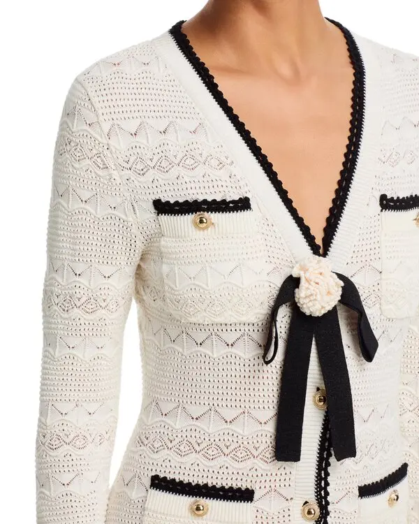 SELF-PORTRAIT Pointelle Knit Mini Dress