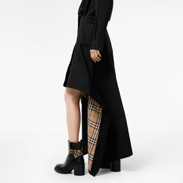 Burberry Gabardine Asymmetric Trench Skirt - Black
