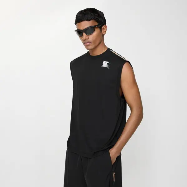 Burberry Check Trim Jersey Tank Top
