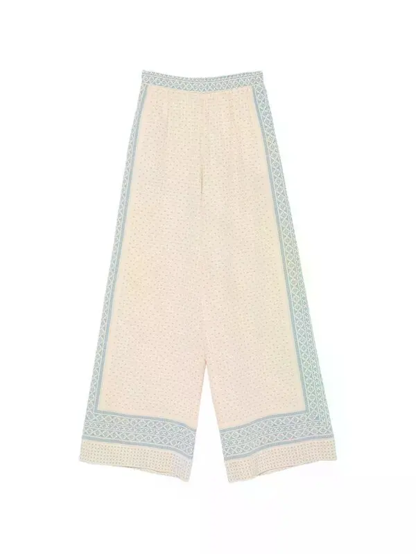 Ermanno Scervino Geometric-print Palazzo Pants - Neutrals