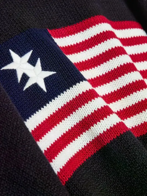 COLE BUXTON Flag-intarsia Knitted Sweater