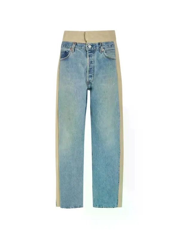 B Sides Suede-panelled Patchwork Jeans