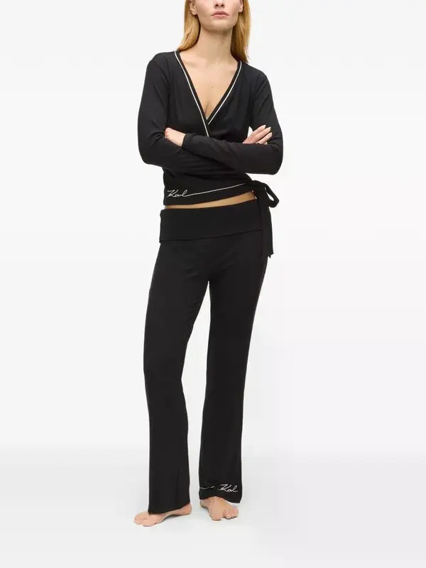 Karl Lagerfeld Signature Flare Palazzo Pants
