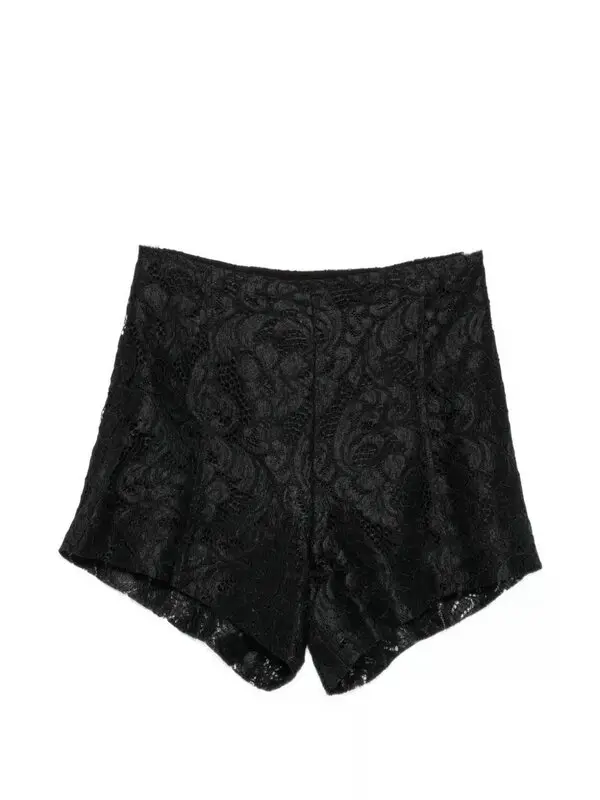 ACTUALEE Floral-lace Shorts - Black