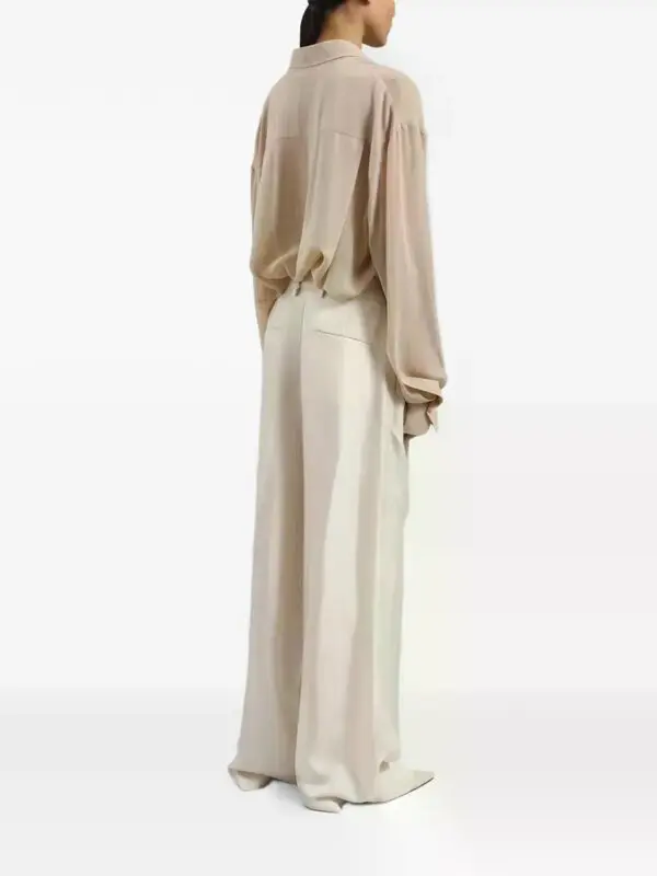 THE FRANKIE SHOP Pleated Wide-leg Trousers In Ivory