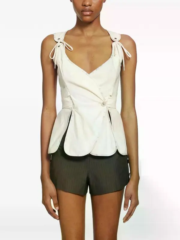 VIVIENNE WESTWOOD Roxy Wrap-design Peplum Top - Neutrals